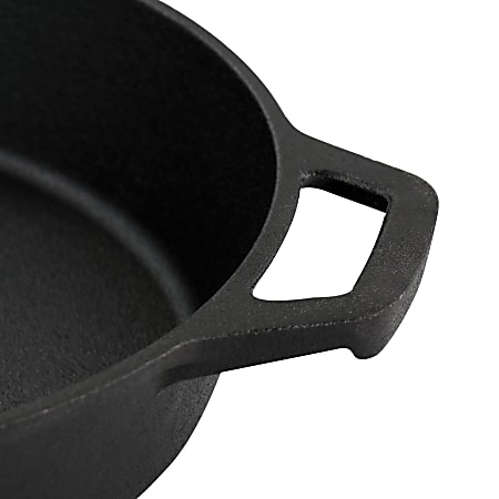 MegaChef 10 Round Pre Seasoned Cast Iron Frying Pan Black - Office Depot