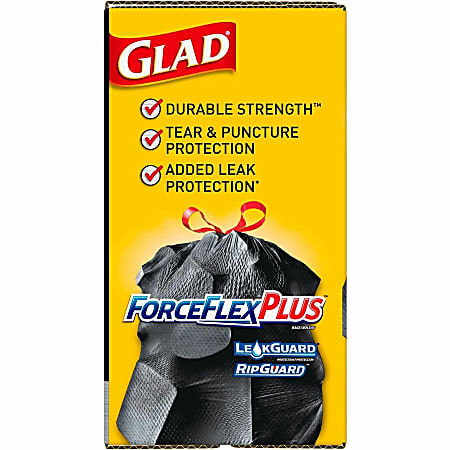 Glad Large Drawstring Trash Bags - ForceFlexPlus - 30 gal Capacity - 1. ...