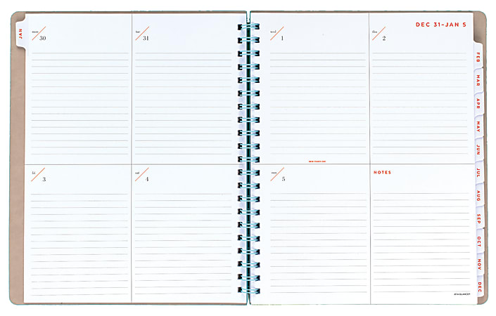 AT A GLANCE 13 Month WeeklyMonthly Planner 8 38 x 11 Teal January 2015 ...