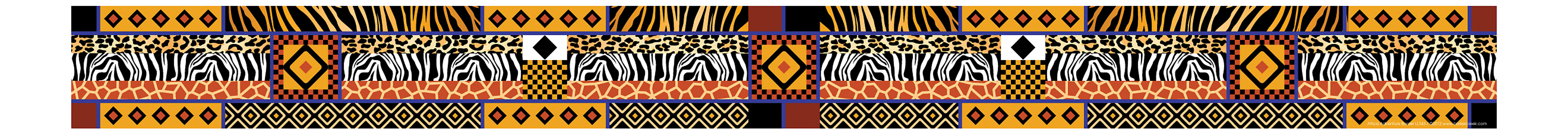 Barker Creek Double Sided Border Strips 3 x 35 Africa Set Of 24 ...