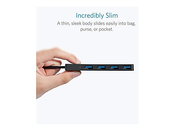 ANKER USB Hub USB Type A External 4 USB Ports 4 USB 3.0 Ports PC ...
