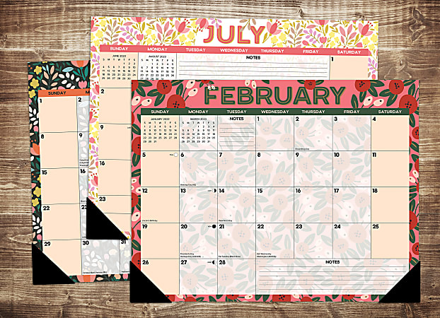 Willow Creek Press Monthly Desk Pad Calendar 17 X 12 Spring Floral