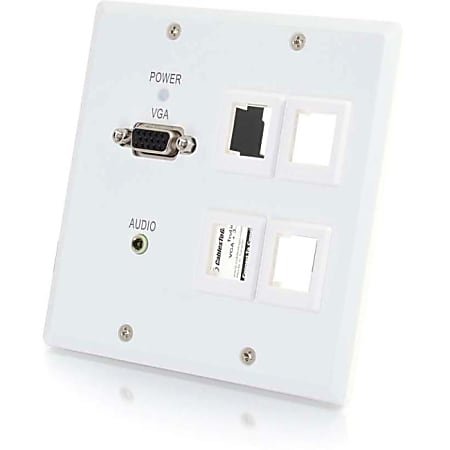 C2G TruLink Dual Gang VGA3.5mm4 Keystone over Cat5 Wall Plate ...