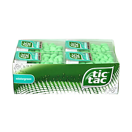 Tic Tac Hard Candy Singles Wintergreen 1 Oz Containers Pack Of 12 ...