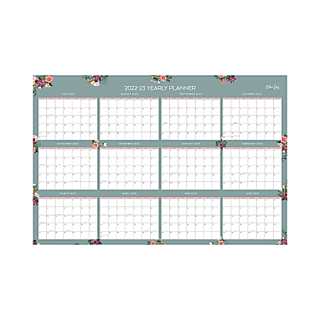 Blue Sky Laminated AcademicRegular Monthly Wall Calendar 36 x 24 Greta ...