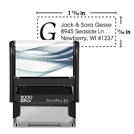 Custom 2000Plus PrintPro 30PM Self Inking Stamp 1116 X 1 1316 Rectangle ...