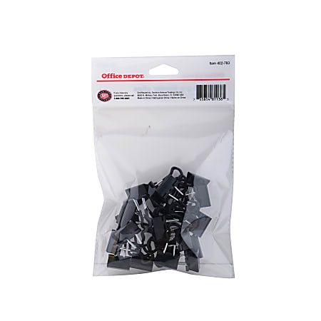Office Depot Brand Binder Clips Small 34 Wide 38 Capacity Black Pack Of ...