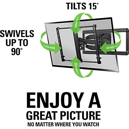 SANUS Full Motion VLF628 Wall Mount for Flat Panel Display TV Black 1 ...