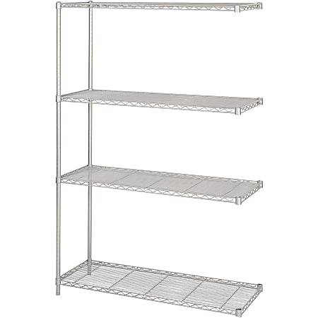 Safco Industrial Wire Shelving Add On Unit 48 W x 18 D Gray - Office Depot