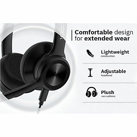 CODi CLARO Wired Stereo Dual Ear Headset with AI Powered ENC Microphone ...