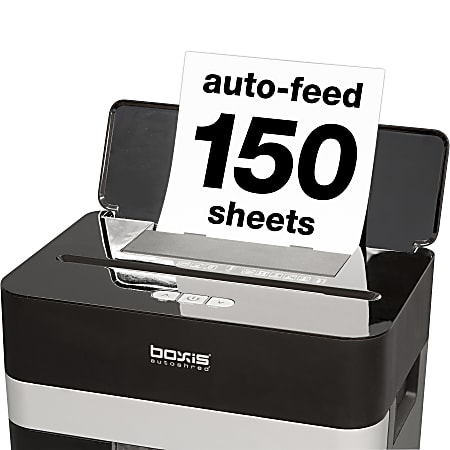 Boxis 150 Sheet Micro Cut Shredder Black AD150T - Office Depot