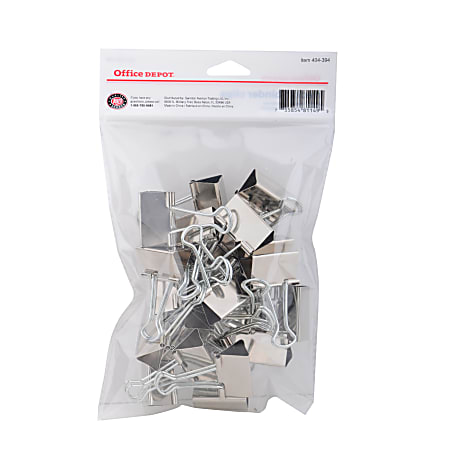 Office Depot Brand Binder Clips Small 34 Wide 38 Capacity Silver Pack ...