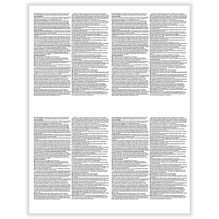 ComplyRight W 2 Blank Tax Forms 4 Up Box Format With Backer ...