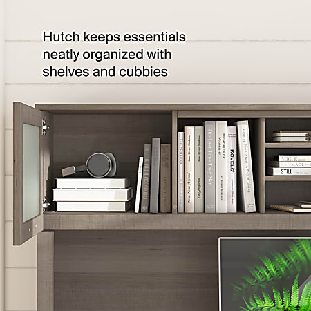 Bush Home Somerset 72 W Office Desk With Hutch Ash Gray Standard ...