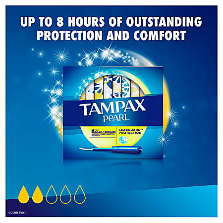 Tampax Pearl Regular Absorbency Tampons Pack of 96 - Office Depot