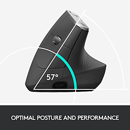 Logitech MX Vertical Advanced Ergonomic Wireless Mouse Control and Move ...