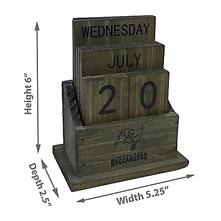 Imperial NFL Wood Block Calendar Tampa Bay Buccaneers - Office Depot