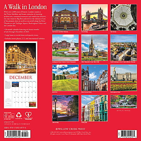 2026 Willow Creek Press Art Design Monthly Wall Calendar 12 x 12 A Walk ...