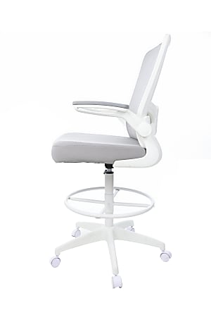 Boss Office Products Mesh Flip Arm Stool With Back GrayWhite - Office Depot