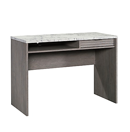 Sauder East Rock 44 W Writing Desk Ashen OakFaux White Marble Office Depot