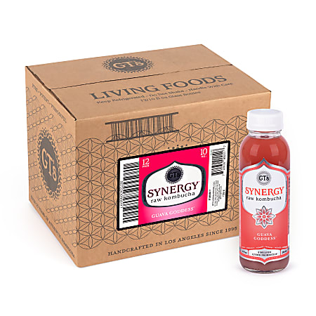 GT Synergy Organic Guava Goddess Kombucha 10 Fl oz Pack Of 12 Drinks ...
