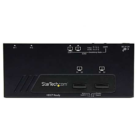 StarTech.com 2X2 HDMI Matrix Switch w Automatic and Priority Switching ...
