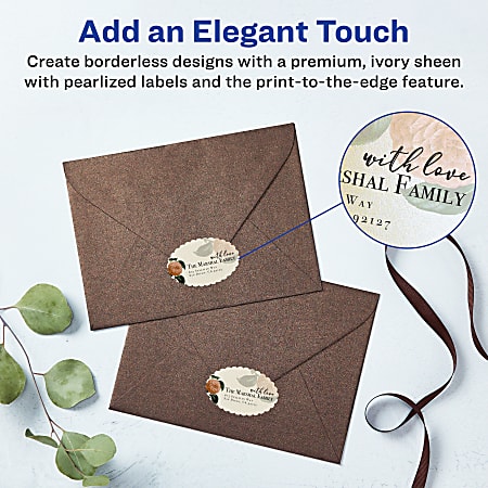 Avery Pearlized Permanent Labels With Sure Feed 94060 PIP50 Oval ...