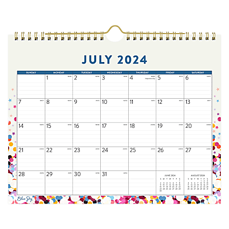 2024 2025 Blue Sky Monthly Wall Calendar 11 x 8 34 Star Confetti Bright ...