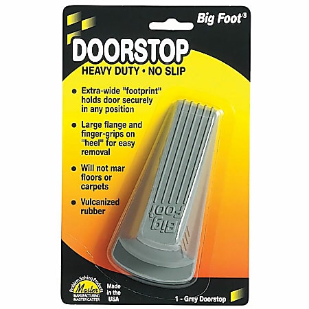 Master Caster Big Foot Doorstop 1 14 H x 2 W x 4 34 D Gray - Office Depot