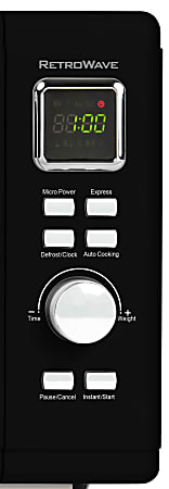 Nostalgia Mid Century Retro Microwave 0.9 Cu. Ft. Black - Office Depot