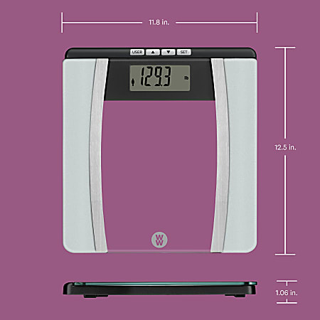 Conair WW Body Analysis Glass Scale 11 1316 x 12 12 ClearSilver ...