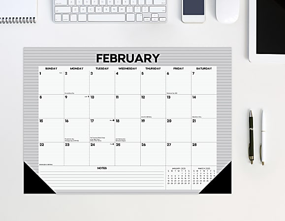 2026 Willow Creek Press Monthly Desk Pad Calendar 12 x 17 Pinstripe ...
