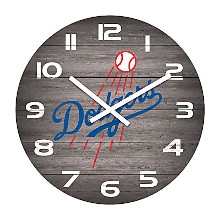 Imperial MLB Weathered Wall Clock 16 LA Dodgers - Office Depot