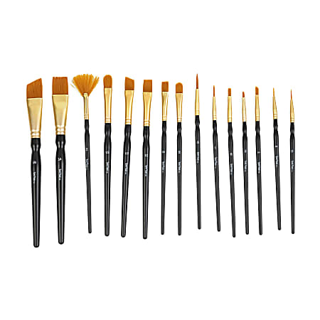 Brea Reese 15 Piece Variety Paintbrush Set Black - Office Depot