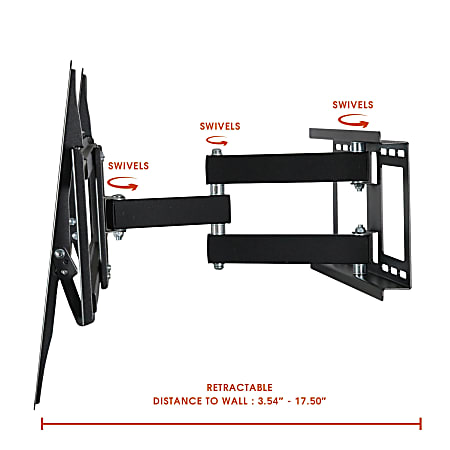 MegaMounts Full Motion Wall Mount With Bubble Mount For 32 70 TVs 4.5 H ...