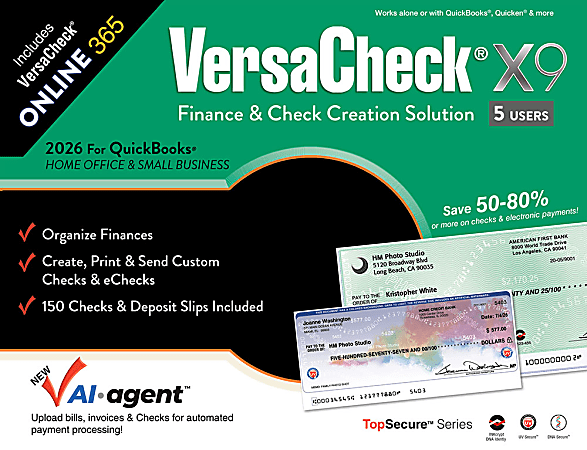 VersaCheck X9 2026 For QuickBooks VersaCheck ONLINE Gold Bundle 5 Users ...