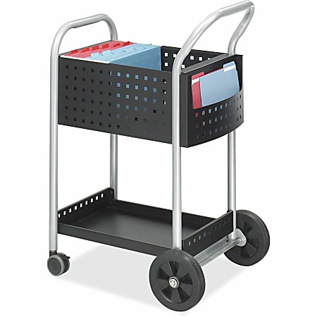 Safco Scoot Mail Cart 40 12 H x 22 W x 27 D SilverBlack - Office Depot