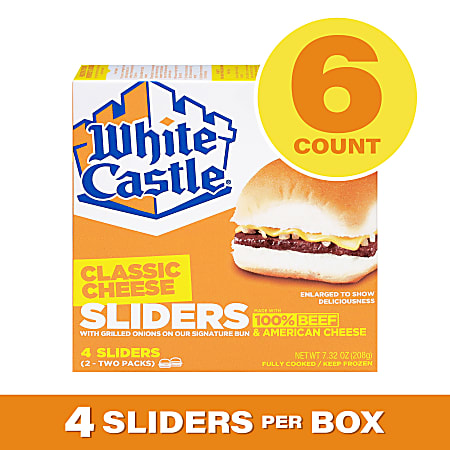 White Castle Individually Wrapped Cheeseburger Sliders 7.32 Oz 4 ...