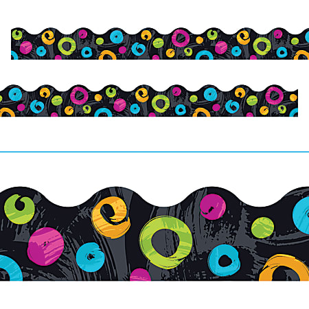 TREND Color Harmony Swirl Dots on Black Terrific Trimmers 39 Feet Per ...