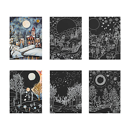 Brea Reese Scratch Art Pad 6 x 8 Boho Landscapes - Office Depot