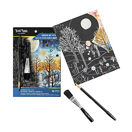 Brea Reese Scratch Art Pad 6 x 8 Boho Landscapes - Office Depot