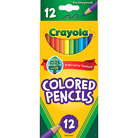 Crayola Colored Pencils Full Length Assorted Colors 12 Colored Pencils ...