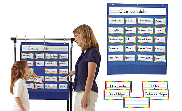Carson Dellosa Classroom Helpers Pocket Chart 25 12 x 30 Blue Grades K ...