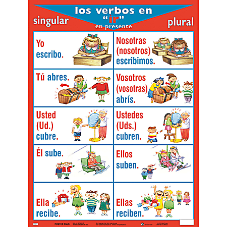 Poster Pals Spanish Verb Posters 18 x 24 Set Of 7 Posters - Office Depot