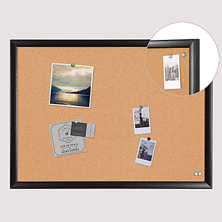 U Brands Cork Bulletin Board 24 X 18 Black Wood Frame Actual Size 23 X ...
