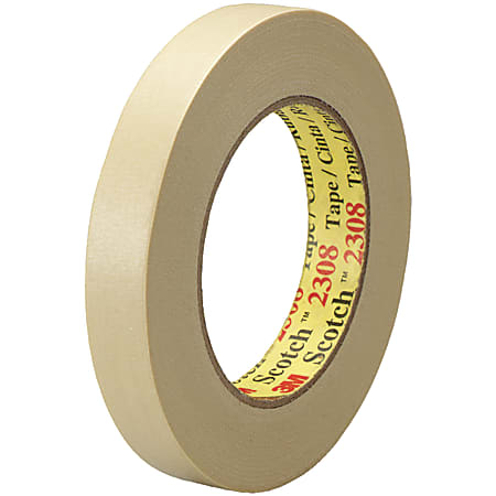 3M 2308 Masking Tape 3 Core 0.75 x 180 Natural Pack Of 12 - Office Depot