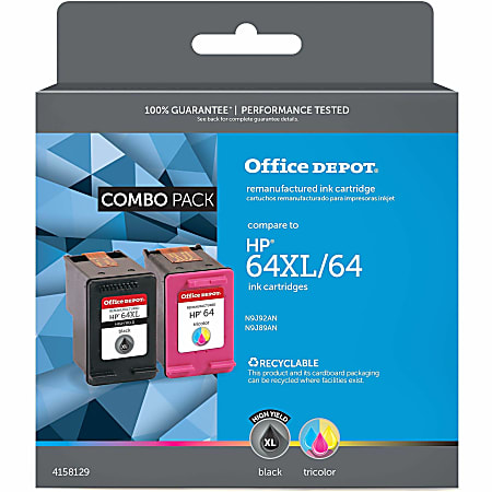 Office Depot Remanufactured BlackStandard High Yield Tri Color Ink ...