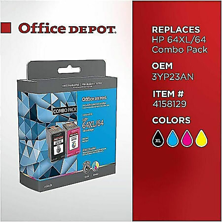 Office Depot Remanufactured BlackStandard High Yield Tri Color Ink ...