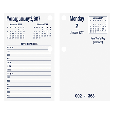 SKILCRAFT Daymax Flip Style Daily Desktop Calendar Refill 3 12 x 6 ...