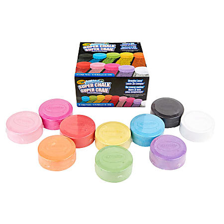 Crayola Washable Outdoor Super Chalk Tray Assorted Colors Pack Of 10 ...